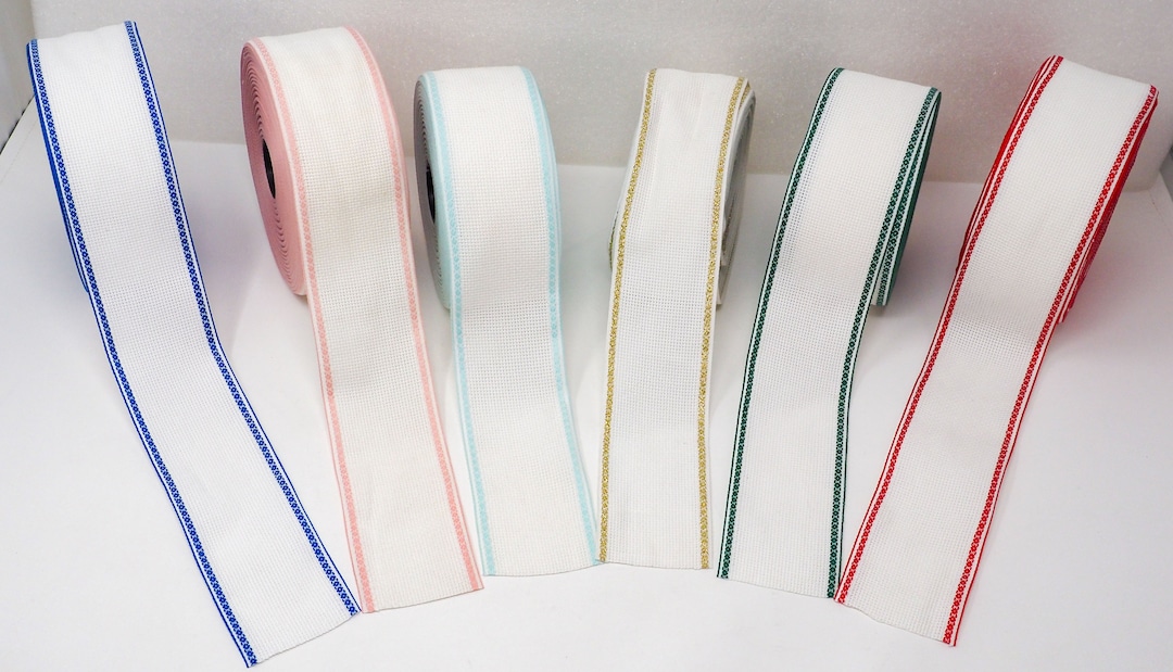 Cross Stitch Ribband Banding by the Yard - 6 Colors Zweigart 2.5 in ...