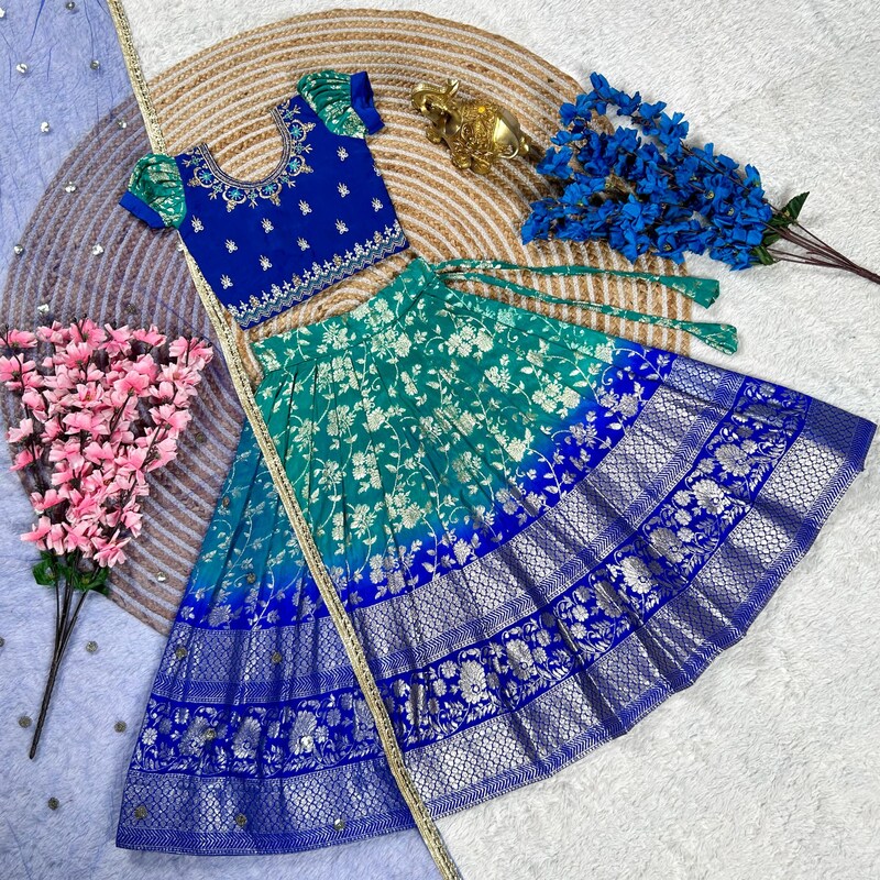 Kids Lengha Baby Blue - Etsy