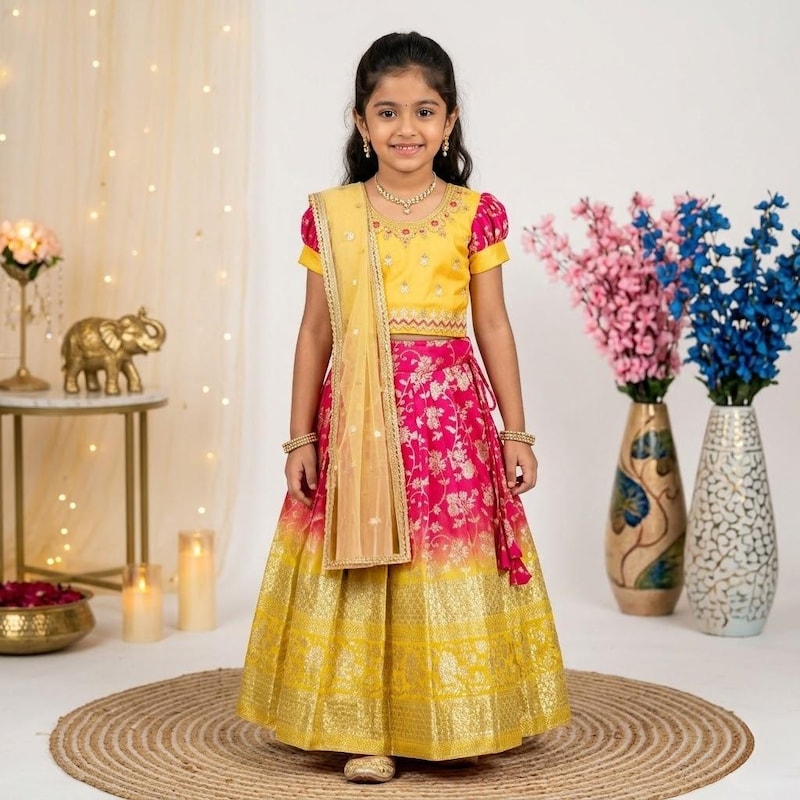 Paithani Lehenga Kid - Etsy
