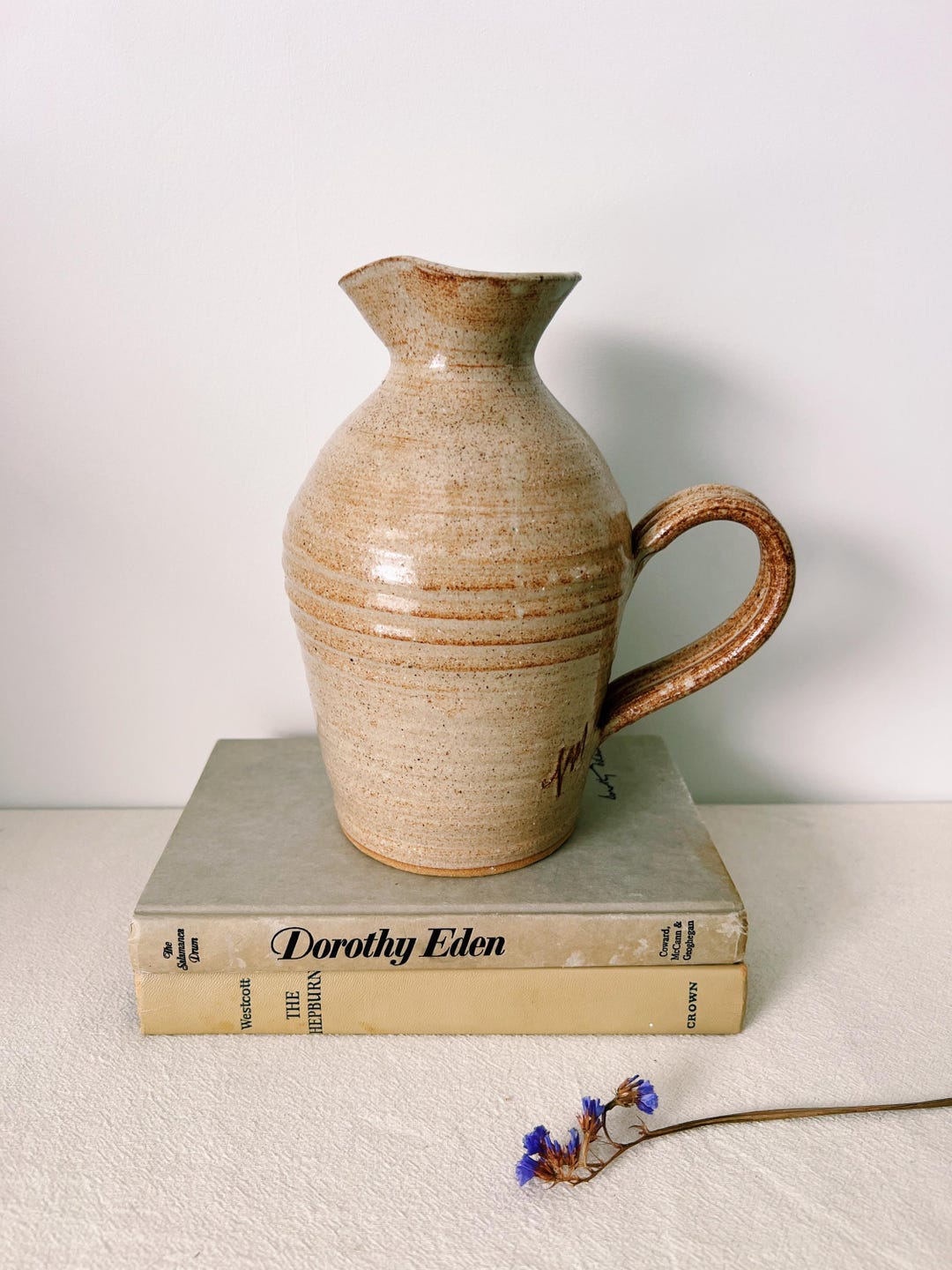 Vintage Rustic Farmhouse French-style Handcrafted Pottery Water Jug or ...