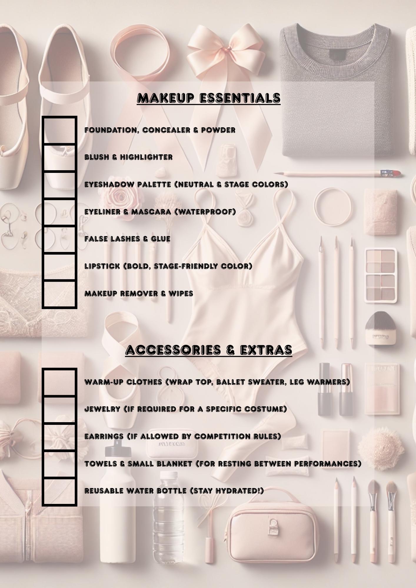 Ultimate Ballet Competition Packing List | Printable Dance Competition ...