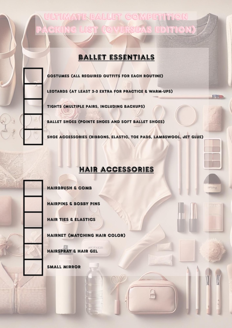 Ultimate Ballet Competition Packing List | Printable Dance Competition ...