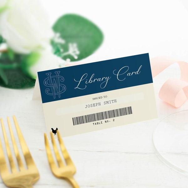 Library Card Place Cards - Etsy