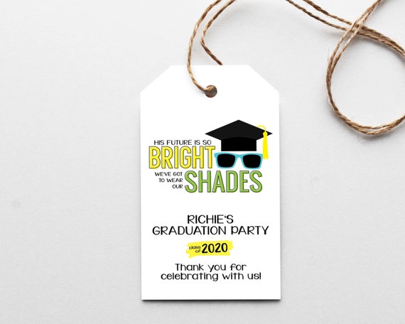 Future so Bright Graduation Sun Glasses Favor Tag - Etsy