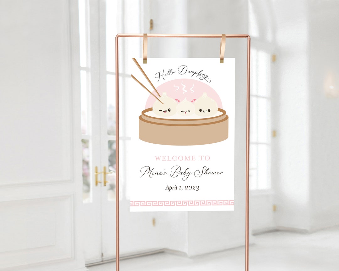Little Dumpling Baby Shower Welcome Sign - Printed and Digital File ...