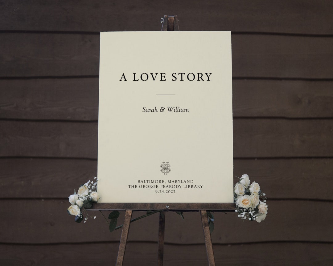 Book Wedding Welcome Sign - Printed and Digital File Option Available ...