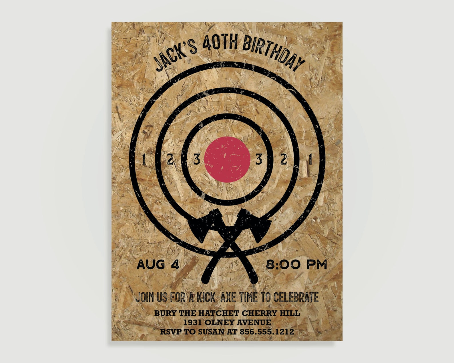 Axe Throwing Birthday Party Invitation Bachelor Party | Etsy