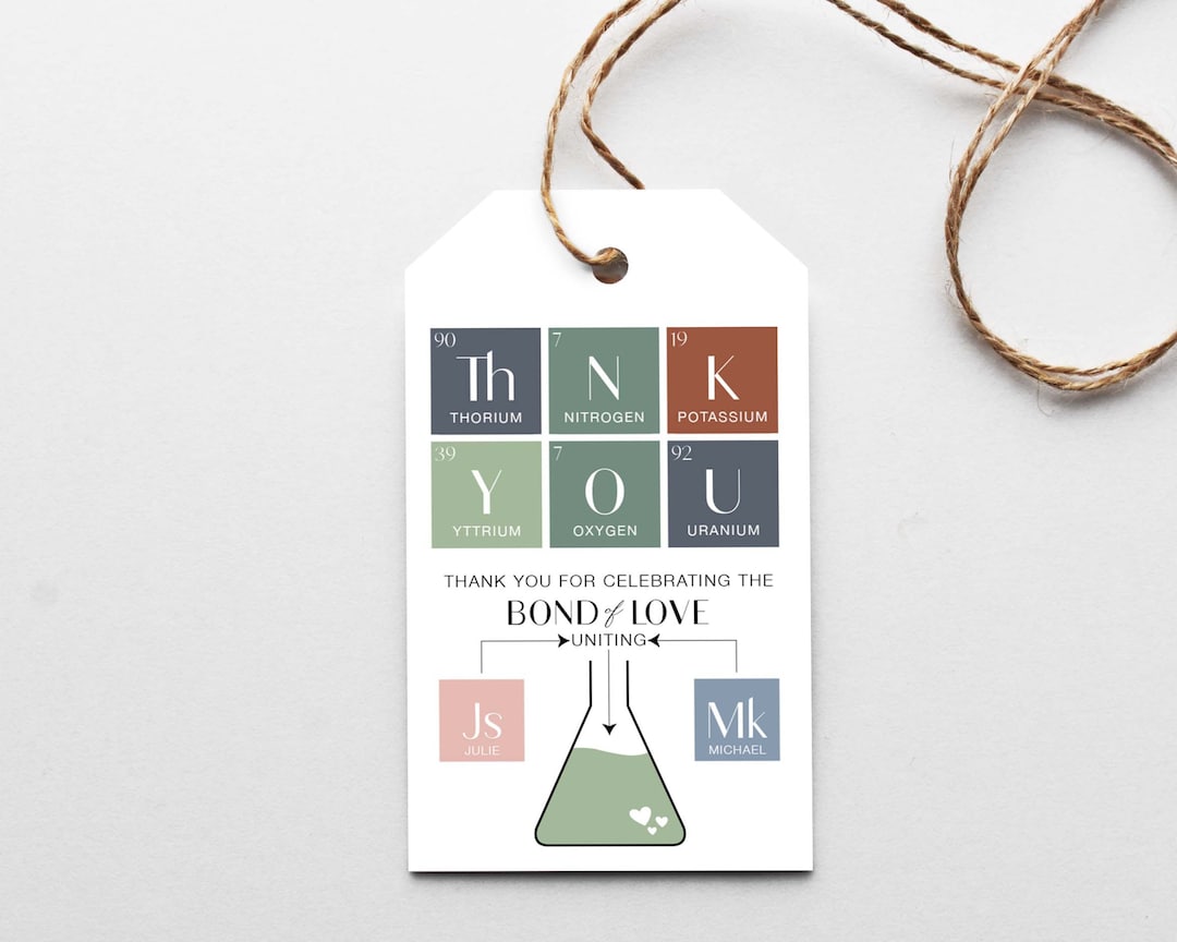 Periodic Table Favor Tag Printed - Chemistry Science Bridal Shower - Etsy