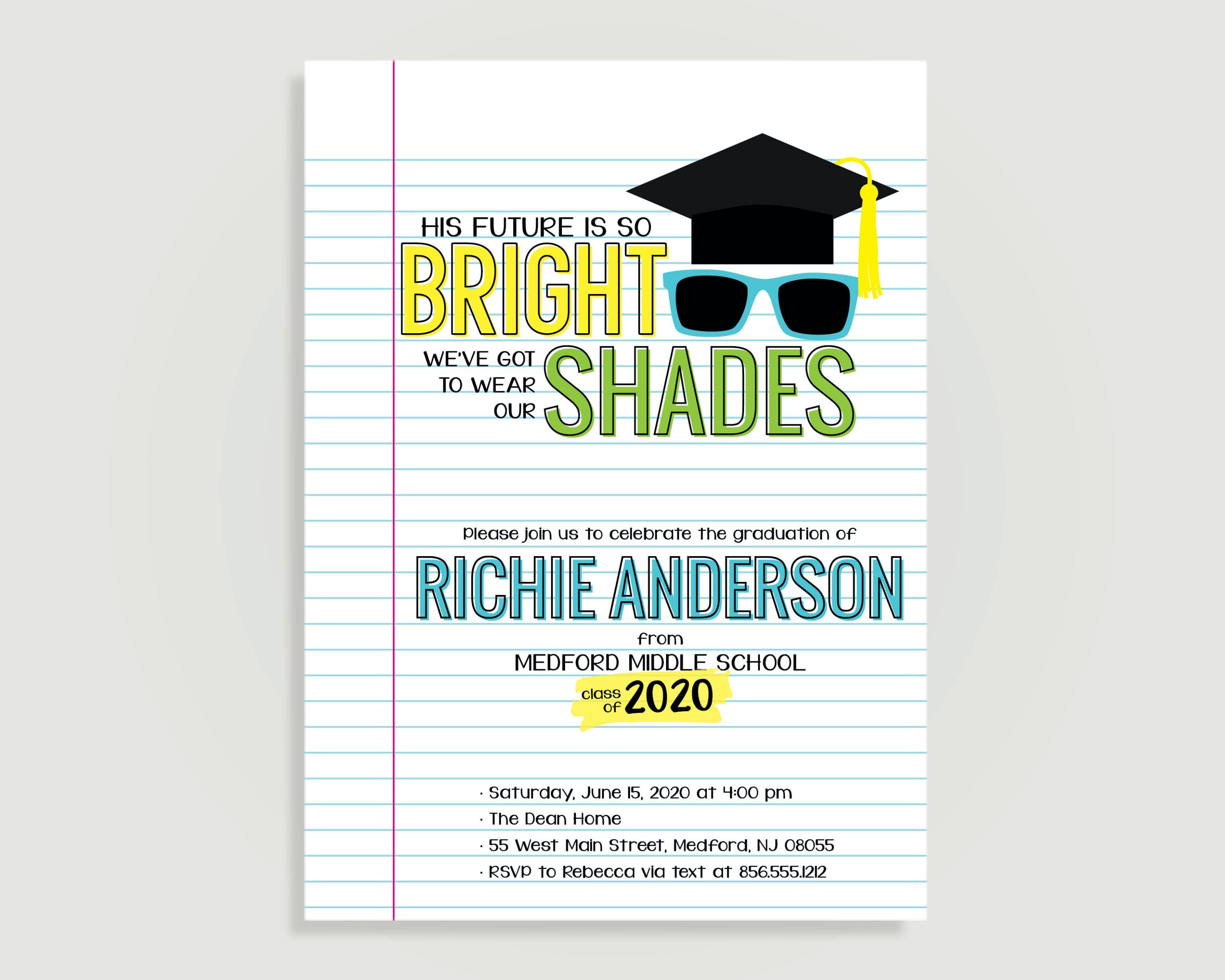 8th Grade Graduation Party Invitation His Future is so - Etsy