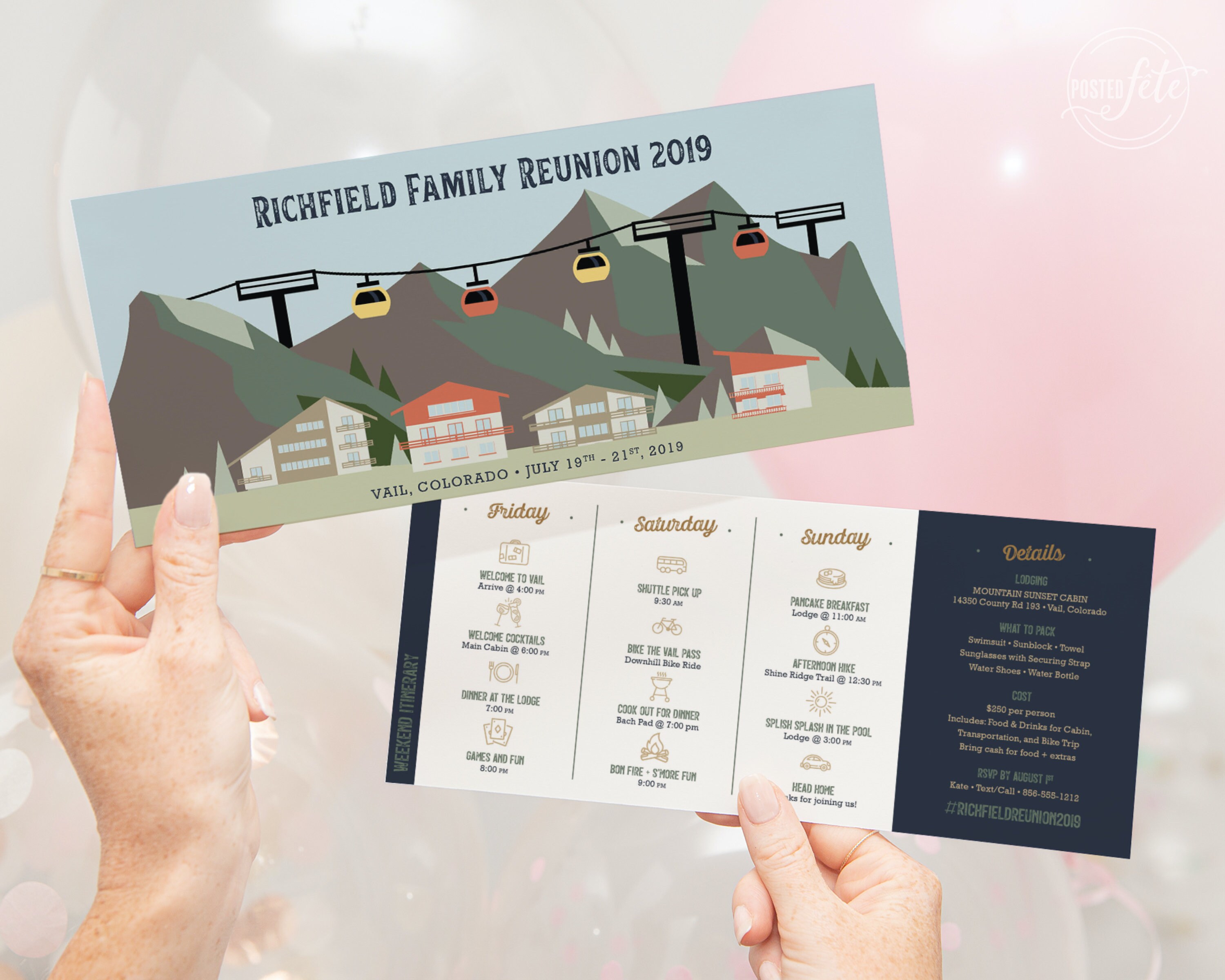 Ski Resort Family Reunion Invitation With Itinerary - Etsy