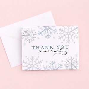 Thank You SNOW Much Cards Printed - Snowy Winter Theme - Etsy