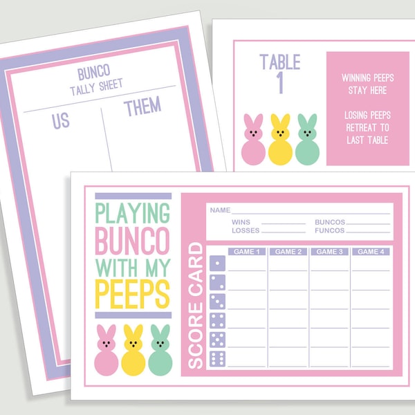 Bunco Table Score Sheet - Etsy