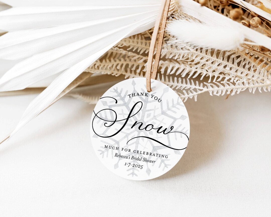 Thank You SNOW Much Favor Tag Printed - Snowy Winter Theme - Etsy