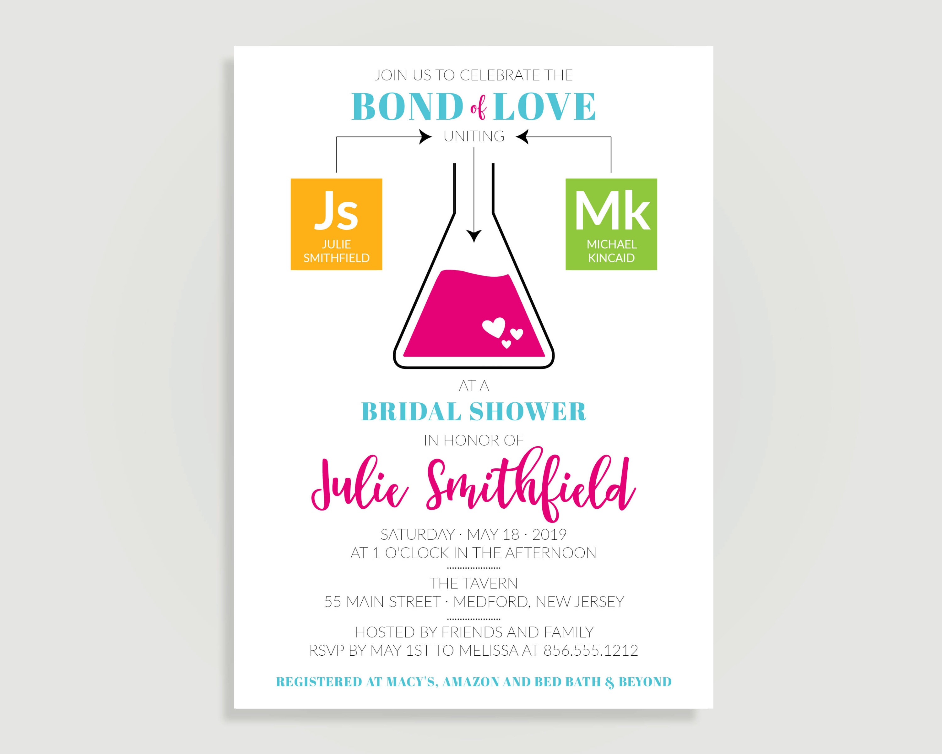 Chemistry Bridal Shower Invitation Periodic Table Geek | Etsy