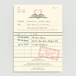 Library Card Invitation for Baby Shower Personalized - Etsy