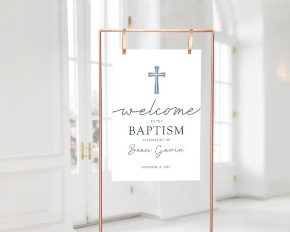 Baptism Welcome Sign - Printed and Digital File Option Available by ...