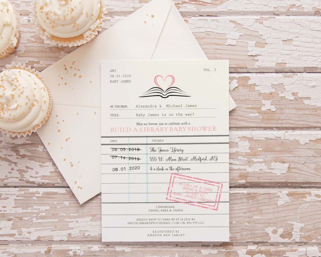 Library Card Invitation for Baby Shower Personalized - Etsy