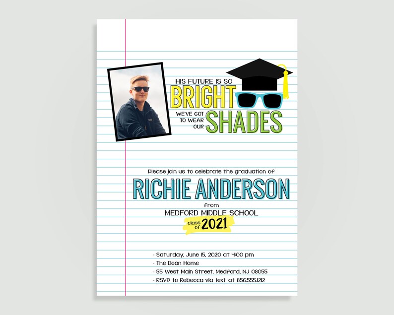 8th Grade Graduation Party Invitation His Future is so - Etsy