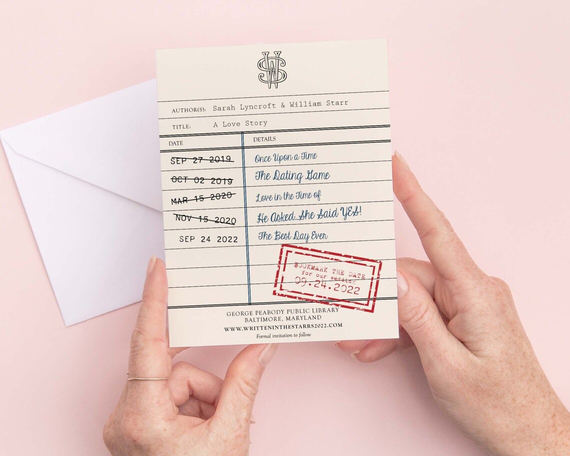 Library Card Save the Date Timeline Magnet Available - Etsy