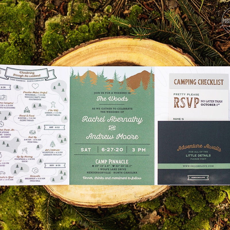 Camp Wedding Invite - Etsy