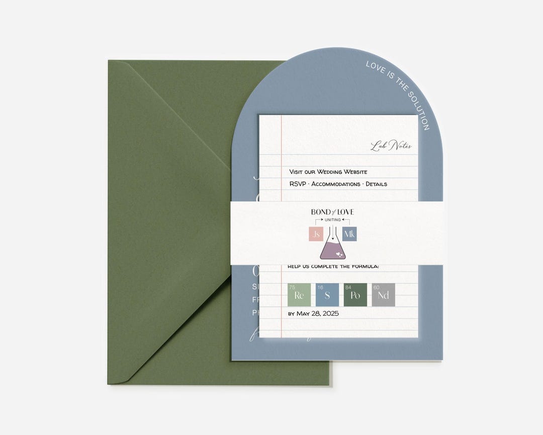 Chemistry Wedding Invitation - Science Museum Wedding Idea - Printed ...