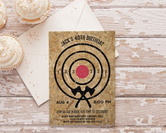 Axe Throwing Birthday Party Invitation - Bachelor Party Invitation by ...