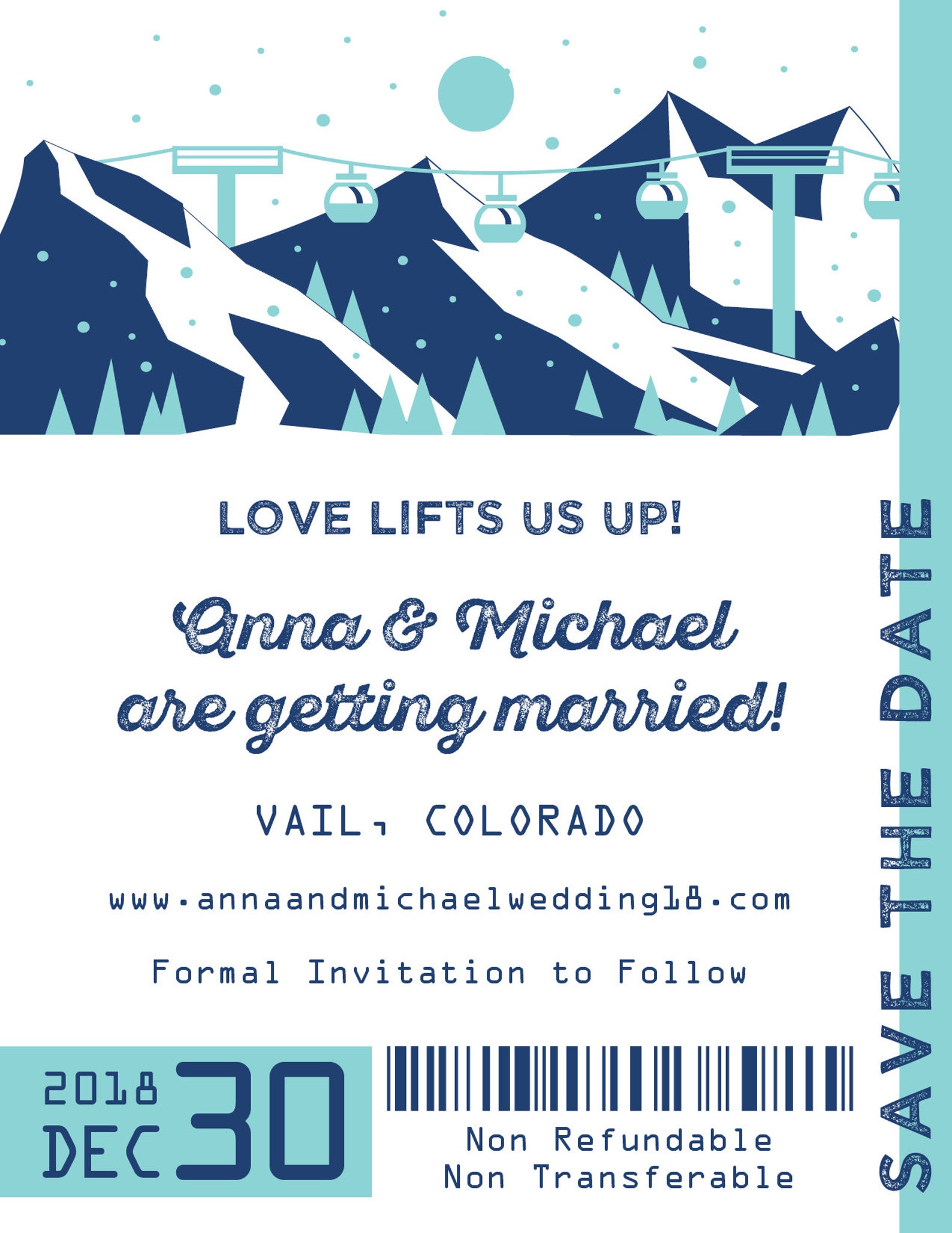 Lift Ticket Save the Date Ski Lift Ticket Save the Date | Etsy
