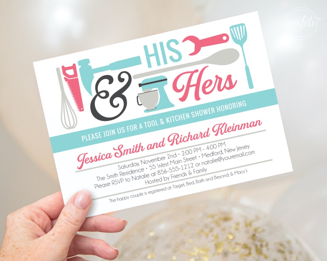 Tool & Kitchen Shower Invitation With Recipe Card - His and Hers ...
