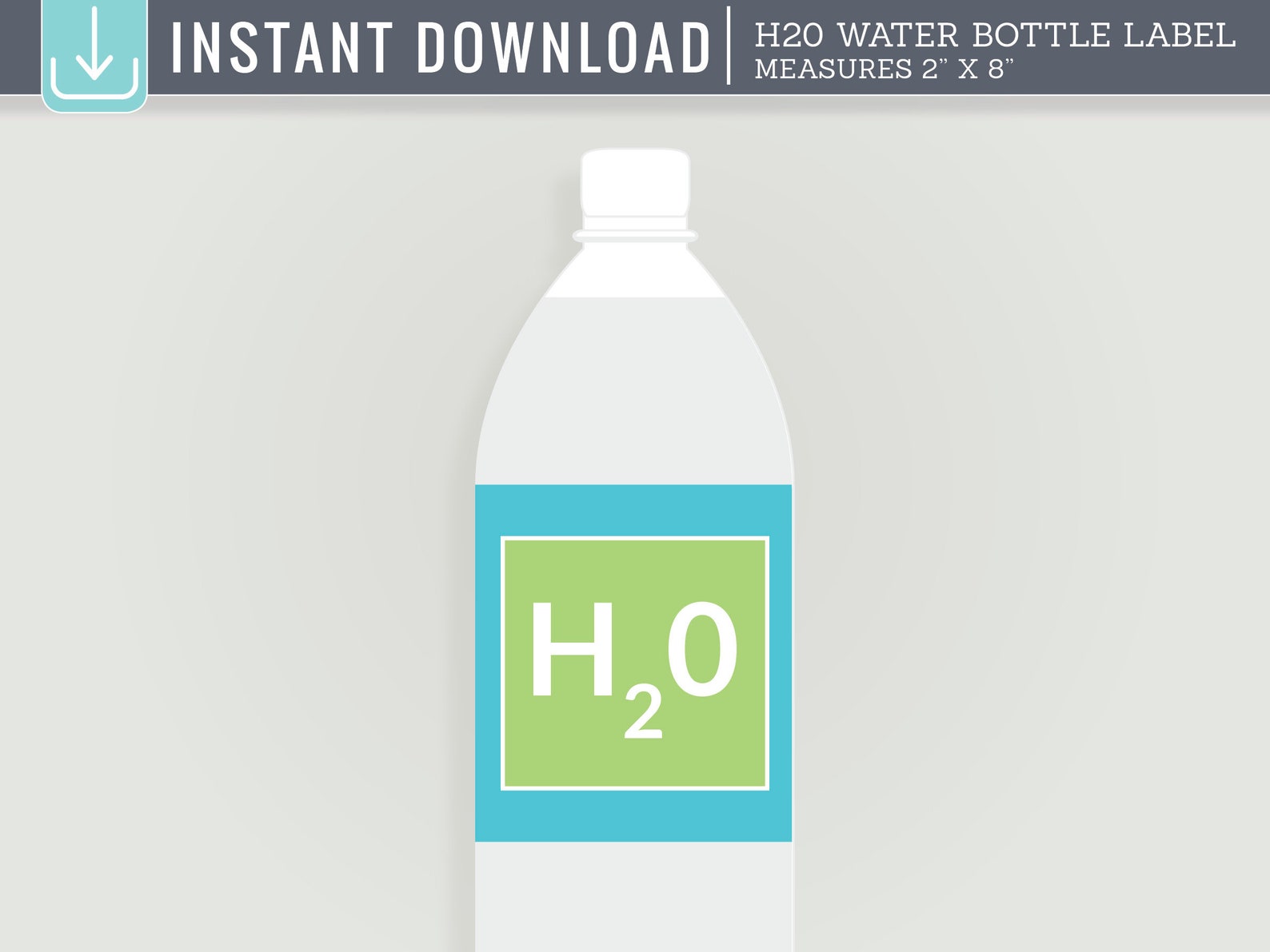 H20 Water Bottle Label Instant Download Chemistry Party - Etsy