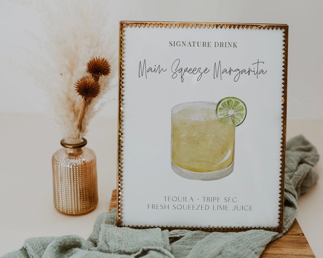 Margarita Signature Cocktail Sign Printed - Etsy