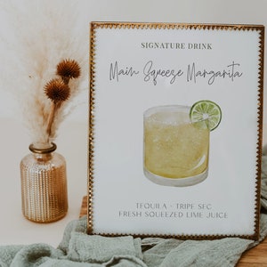 Margarita Signature Cocktail Sign Printed - Etsy