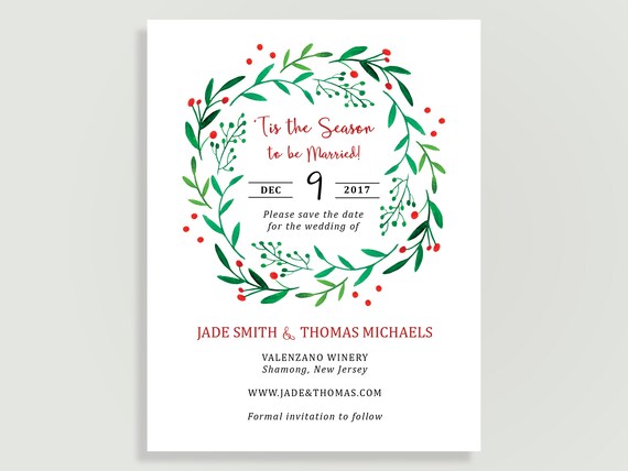 Christmas Save The Date Printable