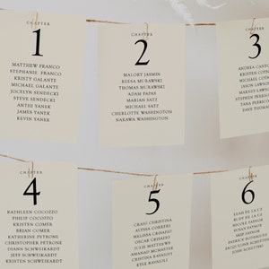 Book Theme Seating Chart - Chapter Cards Printed - Etsy