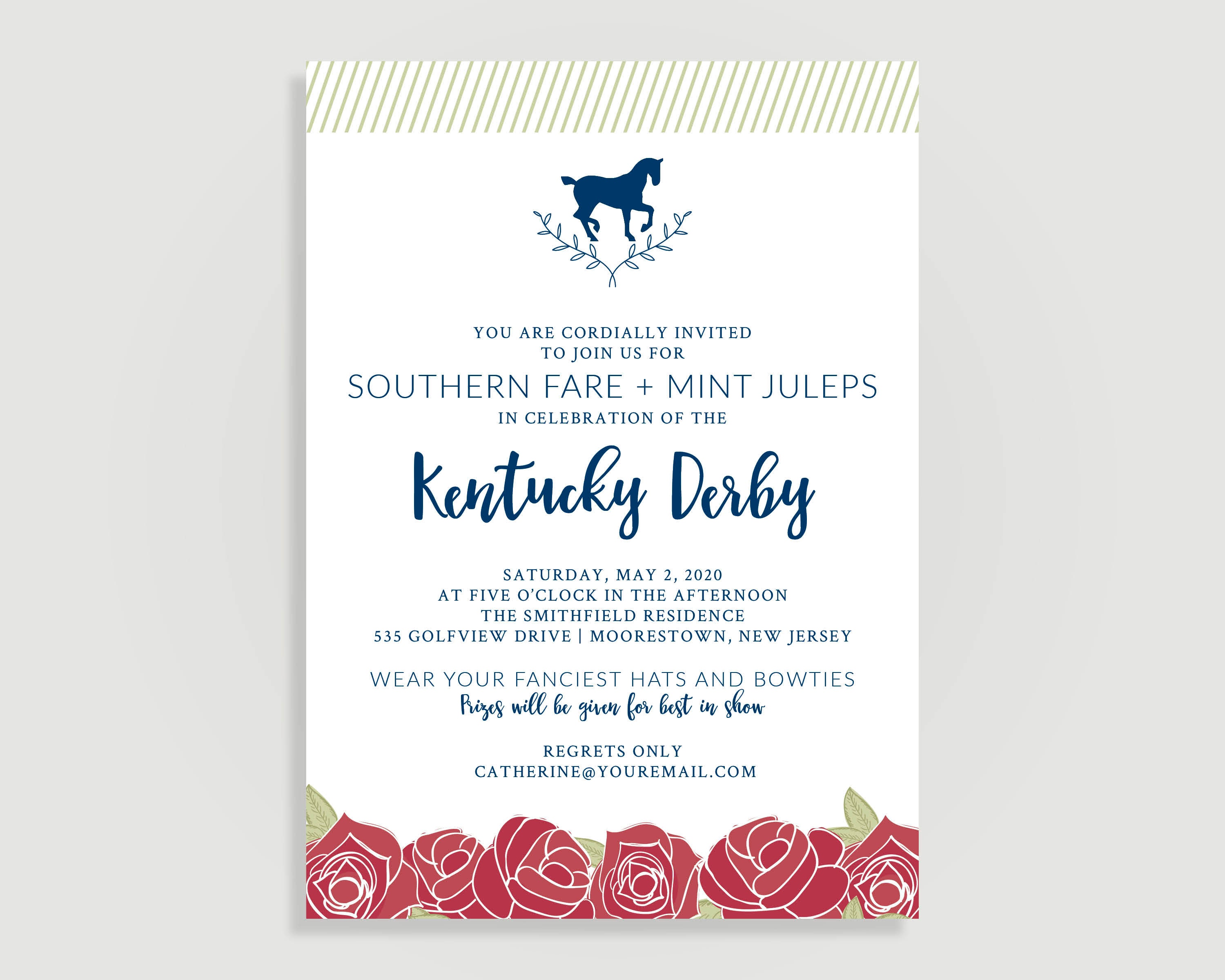 Kentucky Derby Invitation Run for the Roses Personalized | Etsy