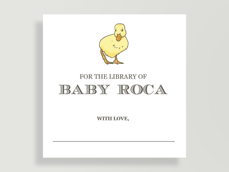 Book Plate Sticker for Children's Book Baby Shower - Etsy