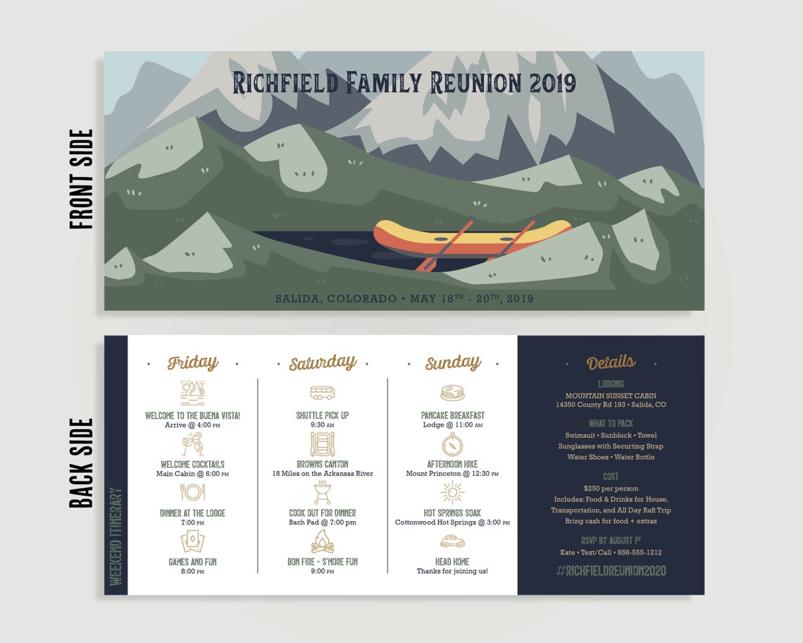 River Rafting and Mountain Invitation With Itinerary for | Etsy