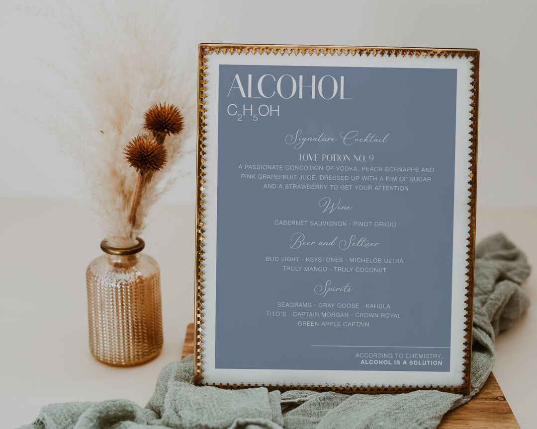 Chemistry Bar Menu - According to Science Alcohol is a Solution ...
