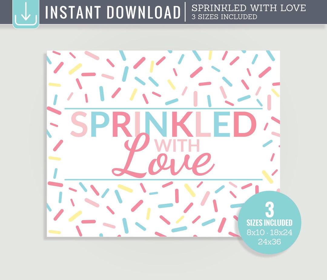 Sprinkled With Love Sign - Gender Reveal Sprinkle Baby Shower - Donut ...