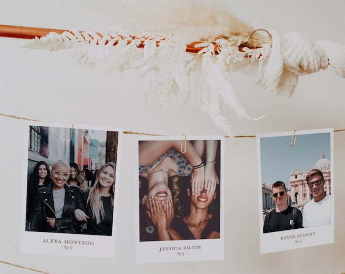 Photo Polaroid Style Place Cards | Personalised Wedding Seating Plan ...