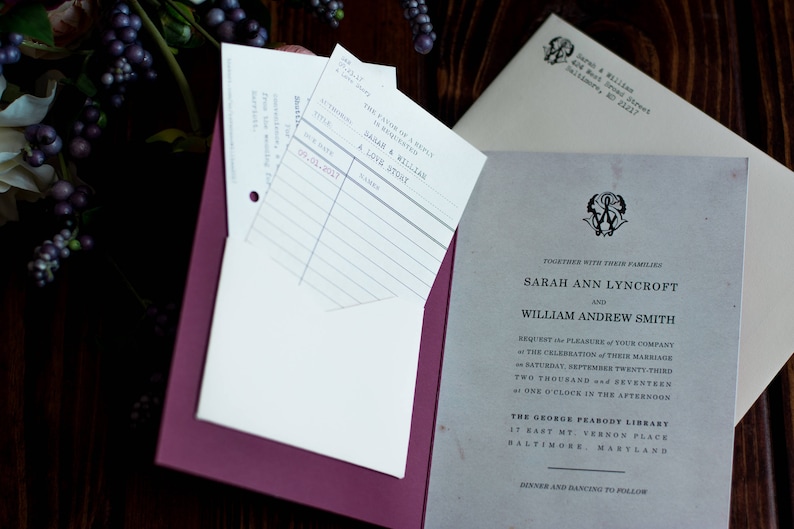 Literary Wedding Invitations Book Wedding Invitation | Etsy