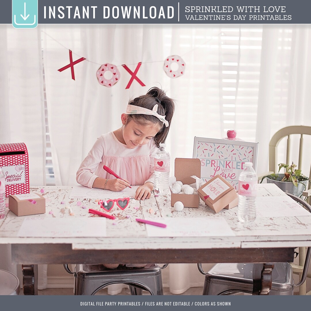 Donut Valentine's Day Breakfast Party Printables - Coloring Page ...