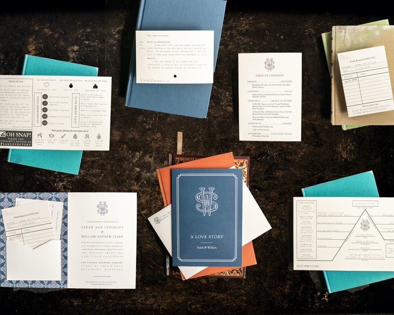 Literary Wedding Invitations Book Wedding Invitation - Etsy