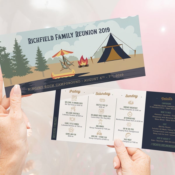 Family Reunion Weekend Itinerary Template - Etsy