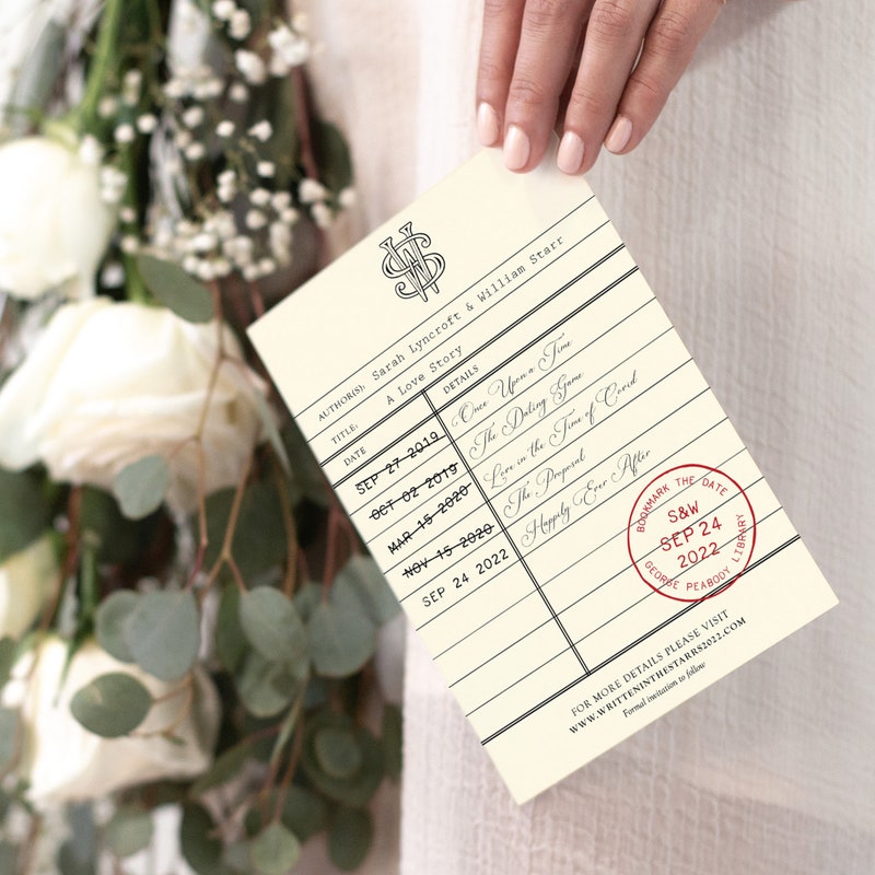 Library Wedding Invitations - Etsy