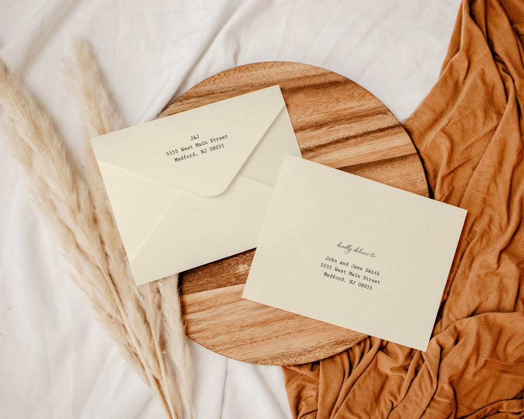 Envelope Addressing: Printed Ivory Envelopes With Typewriter Font - Etsy
