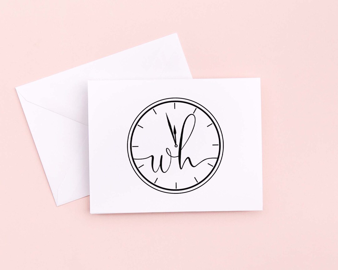 New Years Wedding Monogram Thank You Card - NYE - Personalized ...