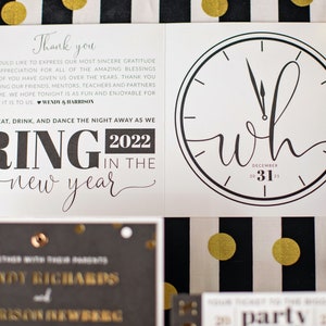 New Year's Eve Wedding Program Printed NYE Clock Monogram - Etsy
