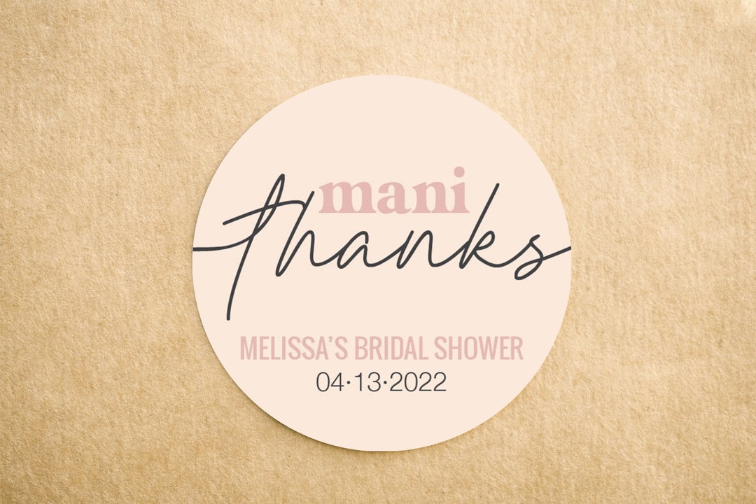 Mani Thanks Favor Sticker Printed - Nail Polish Bridal Shower Favor - Etsy