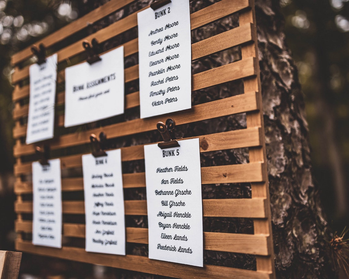 Bunk Assignment Cards Table Seating Chart or Sleeping | Etsy
