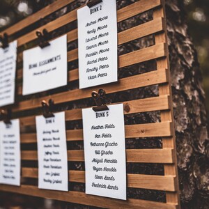 Bunk Assignment Cards - Table Seating Chart or Sleeping Assignments ...
